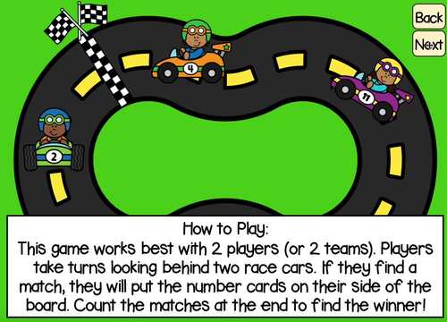 Race Car Match Articulation Memory Matching Game Boom Cards™ Speech Therapy