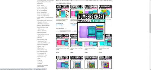 Number Chart 1-25 Task Cards by Raven R Cruz | TPT