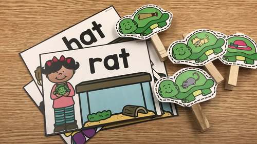 Short Vowels CVC Clip-a-Turtle by Tara West | Teachers Pay Teachers