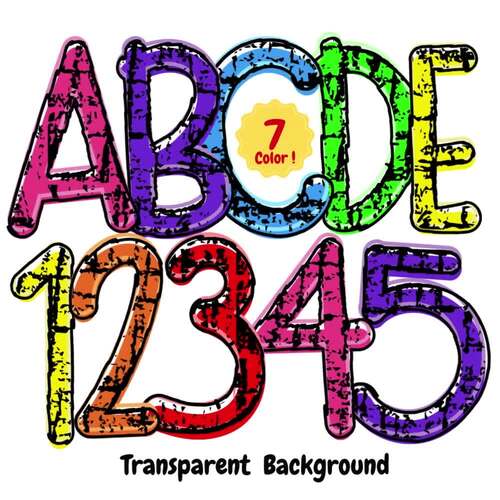 Bright Neon Grunge Alphabet bulletin board letters bundle for teachers