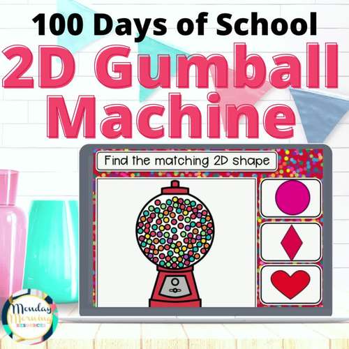 Boom Cards™ 100 Days of School 2D Gumball Machine Kindergarten Distance ...