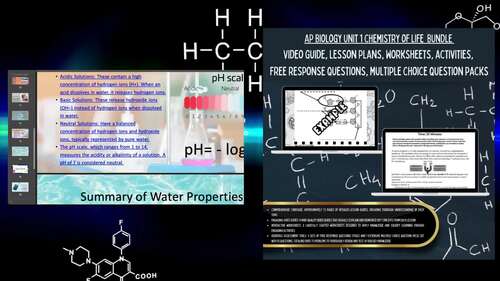 AP Biology Curriculum BUNDLE UNIT 1 Chemistry of Life REVIEW | 180 ...