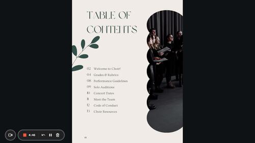 CHOIR HANDBOOK - Editable Template with FULL Preloaded Content and Rubrics