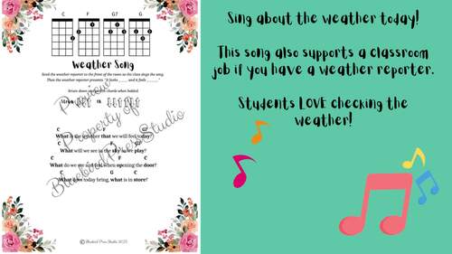 Ukulele: Weather song or chant (with right hand chord charts) | TPT