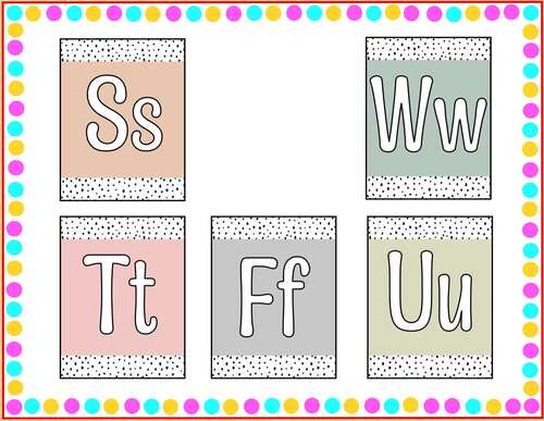 Printable Boho Neutral Spotty Alphabet Posters, Alphabet Posters Wall ...