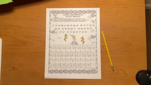 One Step Equations Worksheet | Secret Message | 6th Grade Math Activity