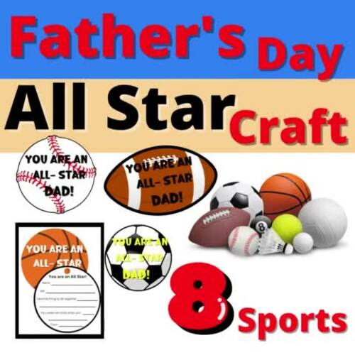 Fathers Day All Sports Craft All Star Dad Father Resource Basketball Soccer