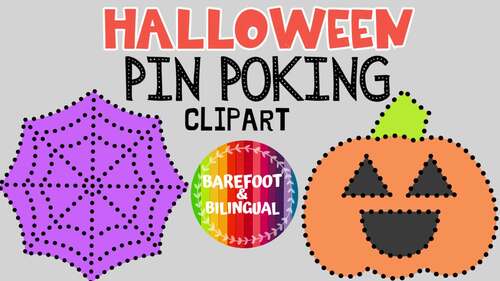 Halloween Pin Poking Clipart | October Clipart for Fine Motor Activities