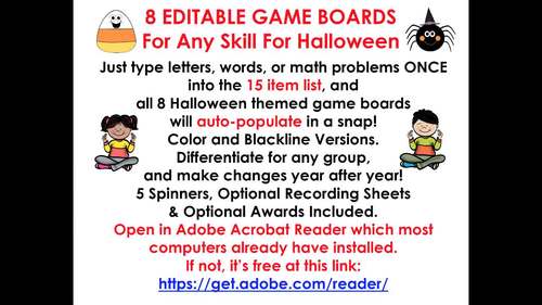 Halloween Sight Words Games EDITABLE - 8 Game Boards Set 1 | TPT
