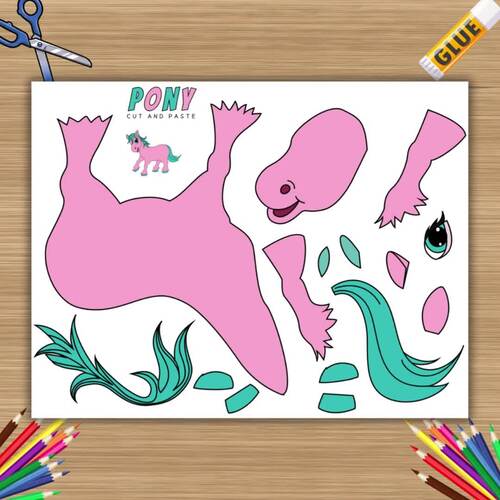 Pony Craft Activity | Cut and Paste Horse Craft | Fine Motor Skills