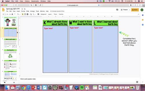 Earth day reading and activities for Google Classroom - Distance ...