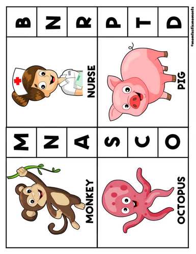 Alphabet Clip Cards - Match the Letter with the Picture by Momtastic ...