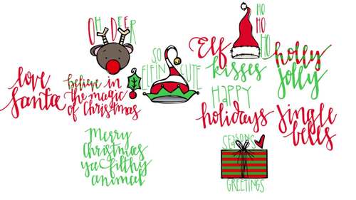 Christmas Word Art clip art 2022 COLORED Version by Melonheadz Clipart