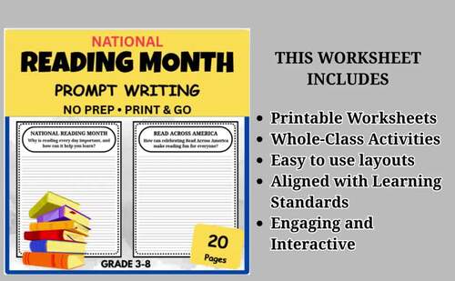 National Reading Month – 20 Engaging Prompts for Grades 3–8 by ...