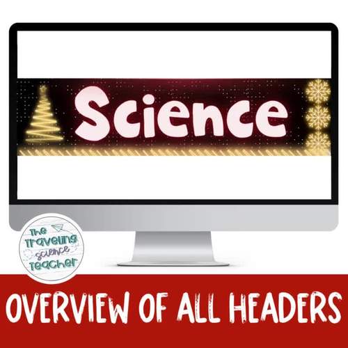 Science Headers for Google Classroom™ Winter and Christmas Theme