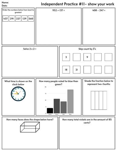 3rd Grade Spiral Review 11-15 by Tiffany Almon | TPT