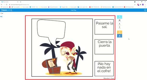 Spanish Reading Comprehension Boom Cards 1 Comprensión de lectura, Viñetas