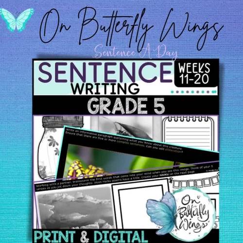 Sentence Writing Grade 5 Weeks 11 to 20 by On Butterfly Wings | TpT