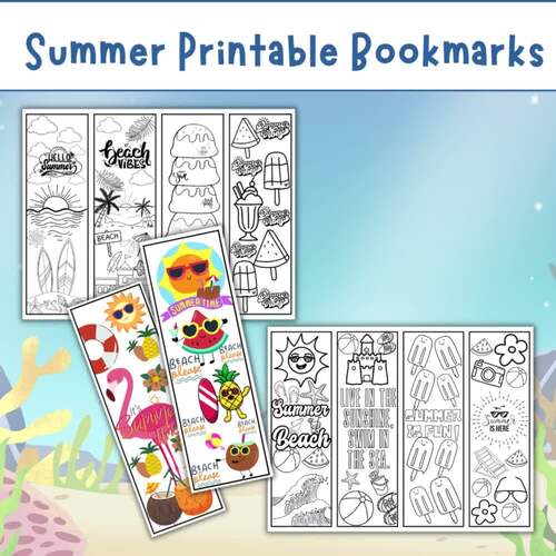 Printable Summer Coloring Bookmarks: Fun Craft Activity for Kids
