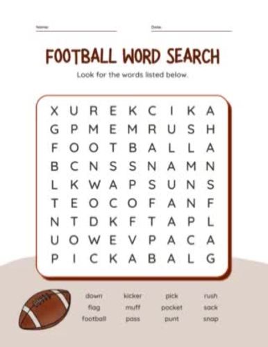 Football-themed Activity Book (activities for the young reader and writer)