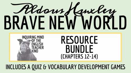 Brave New World Quiz and Vocabulary Games Bundle (Chapters 12-14 ...