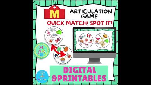 M Articulation Game - Quick Match! Spot it! Digital + Printable