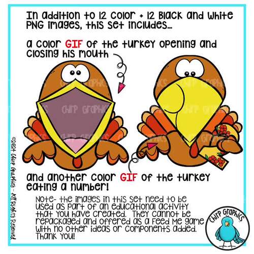 Feed the Thanksgiving Friend Decorative Numbers Clip Art Set by Chirp ...