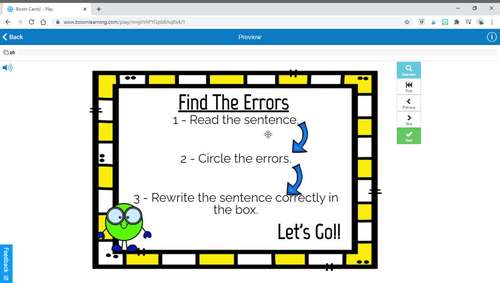 Find The Errors Grammar ESL BOOM Cards by Love 2 Learn English | TPT