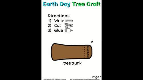 Earth Day / Recycling / Tree Printable Bulletin Board Writing Craft ...