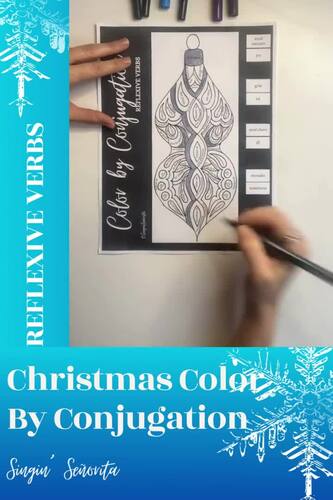 Reflexive Verbs (Verbos Reflexivos) Christmas Color By Conjugation