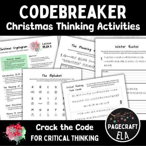 Christmas Codebreaker Tasks with Crack the Code Festive Cryptogram Activity