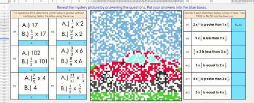 Digital Math Pixel Art | Mystery Picture 5th Grade Multiplication As ...