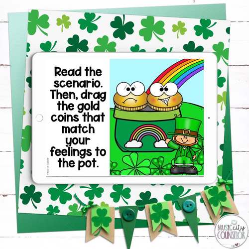 St. Patrick's Day Feelings BOOM Cards™ Counseling SEL Distance Learning