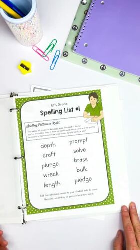 Spelling Lists for 6th Grade: Sixth Grade Spelling Activities, Test ...