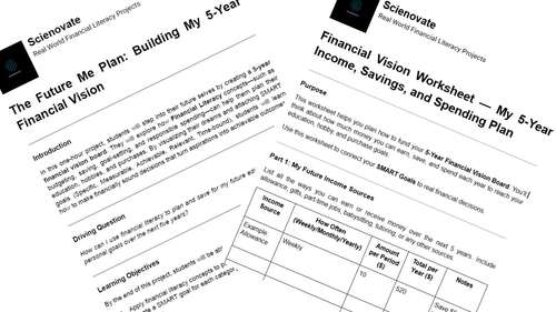 Financial Literacy Project | The Future Me Plan: Building 5-Year ...