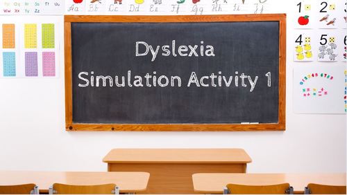 UPDATED Dyslexia Simulation Activity #1 by Created by Kellane | TPT