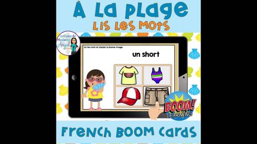 La plage: French Beach Themed Digital Task Cards for Reading - BOOM CARDS