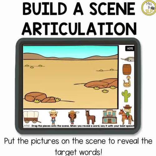 Wild West Articulation Build a Scene - Digital Boom Cards by Miss B SLP