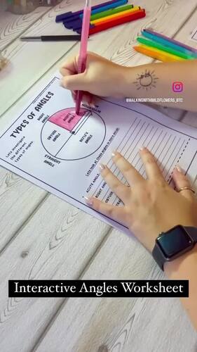 Types of Angles worksheet- Hands on Activity | TPT