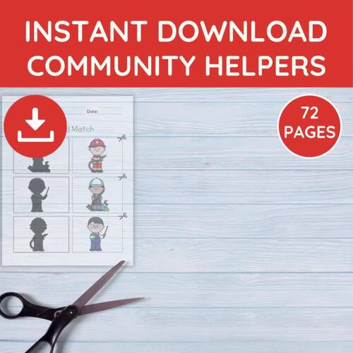 Community Helpers Activities & Worksheets, No-Prep Back to School PreK ...