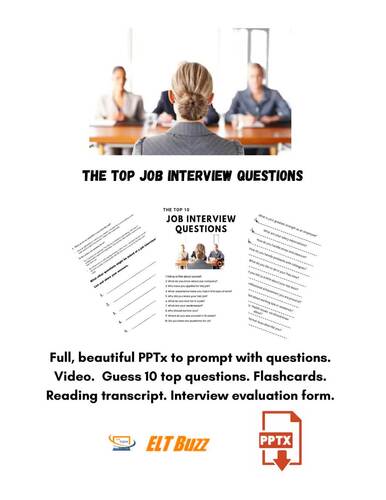 The Job Interview. Preparation. Questions. PPTx. Video. Flashcards ...
