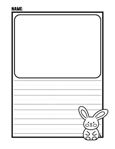 EASTER Primary Writing Paper with Picture Boxes, Lined Handwriting Page ...