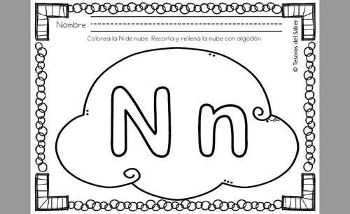Consonant N worksheets in Spanish/PDF by Tesoros del saber | TPT