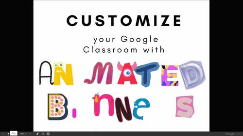 Language Arts Themed Animated Banners for Google Classroom by JayZee