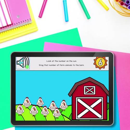 Farm Numbers 1-20 | Counting Activity | Boom Cards by Ms Robin's Circle ...