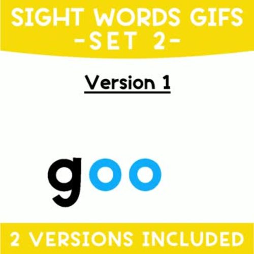 SET 2 Sight Words GIFS - 100 words by Teacher Cloud | TPT
