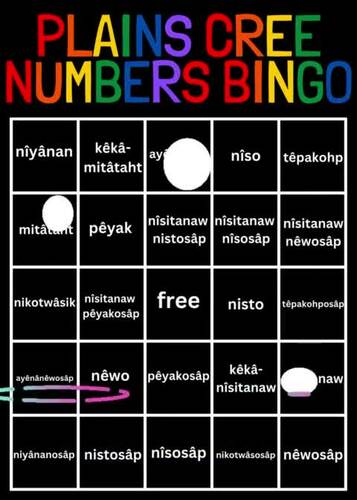 Plains Cree Numbers Bingo 1-24 with Flash Cards | TPT