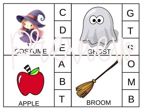 Halloween Beginning Sounds Clip Cards by Pop Sugar Cafe | TPT