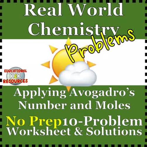 No Prep Avogadro’s Number & Law of Moles 10 Problems Worksheets | TPT