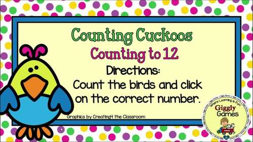Giggly Games Counting Cuckoos Counting to 12 GOOGLE SLIDES Distance ...